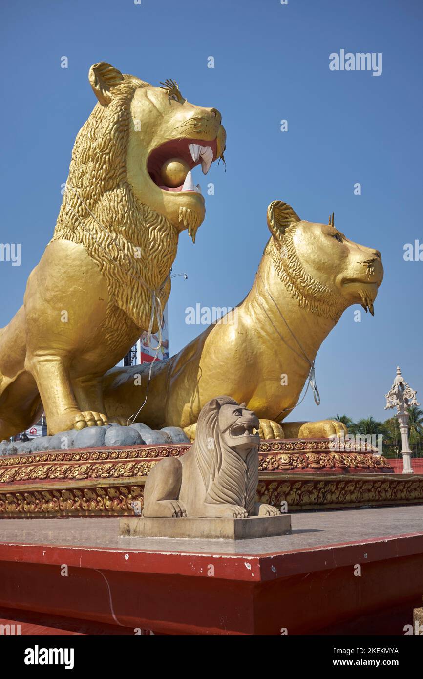 Golden Lion Monument Roundabout Sihanoukville Cambodia Stock Photo - Alamy