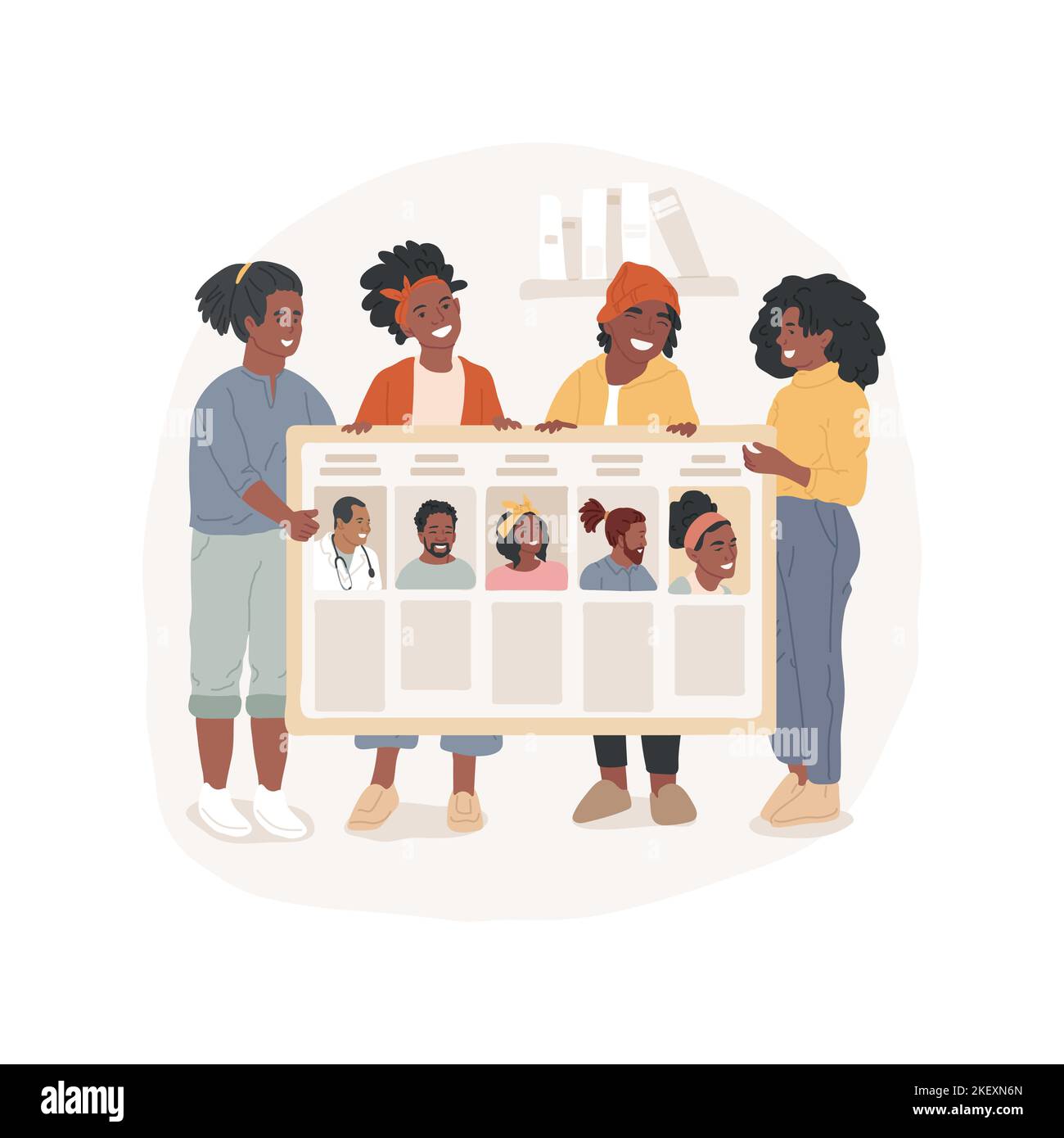 Black history month isolated cartoon vector illustration. Making ...