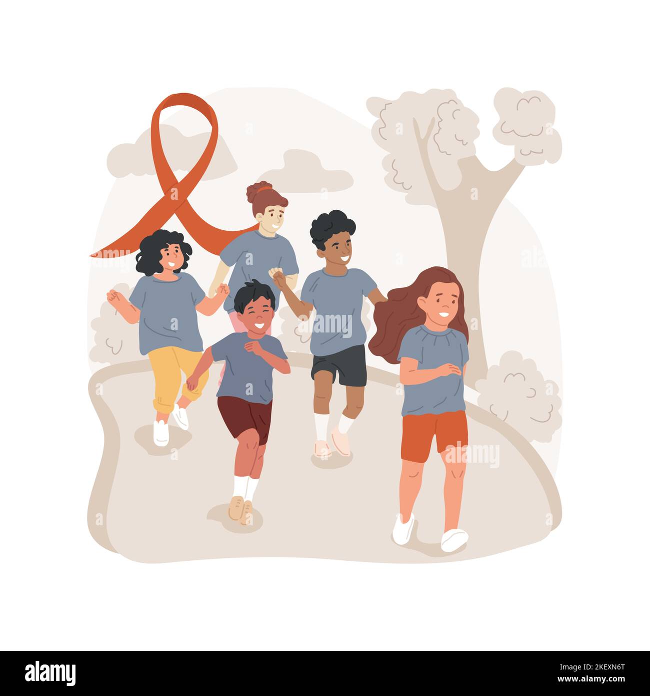 Terry Fox school run isolated cartoon vector illustration. School ...