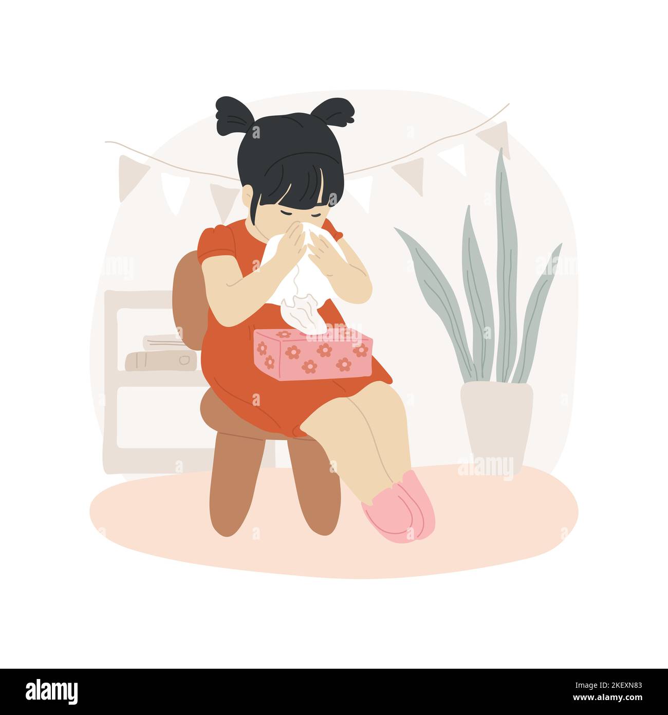 Blowing nose isolated cartoon vector illustration. Blowing nose ...