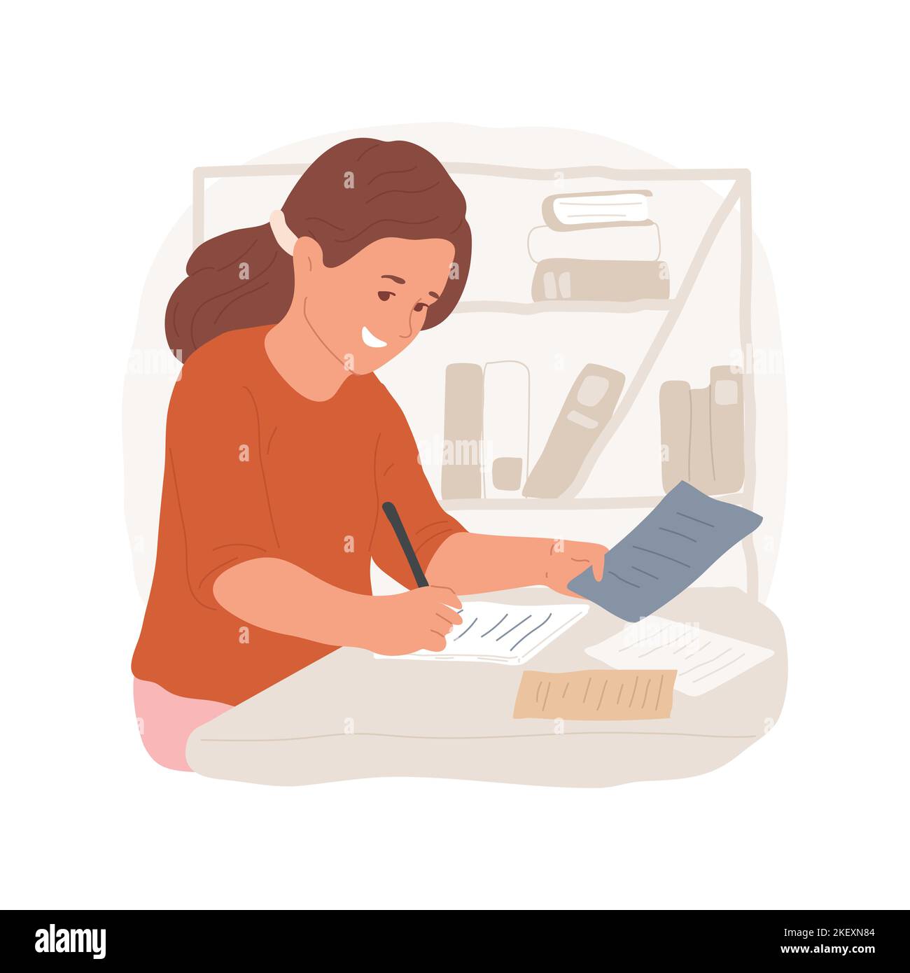 Creative writing club isolated cartoon vector illustration. Young ...