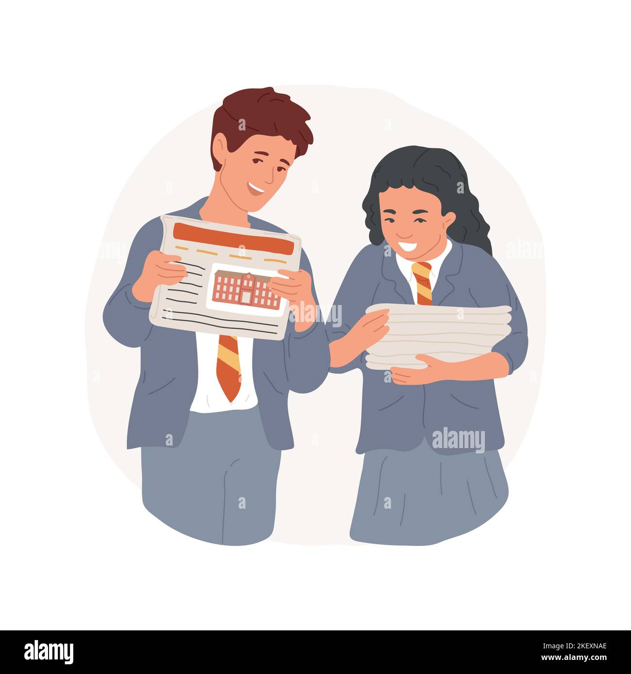 School newspaper isolated cartoon vector illustration. Newspaper ...