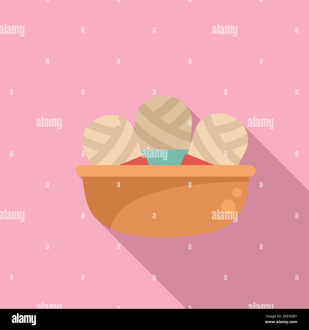 Knitting basket icon flat vector. Wool knit. Scarf yarn Stock Vector Image & Art - Alamy