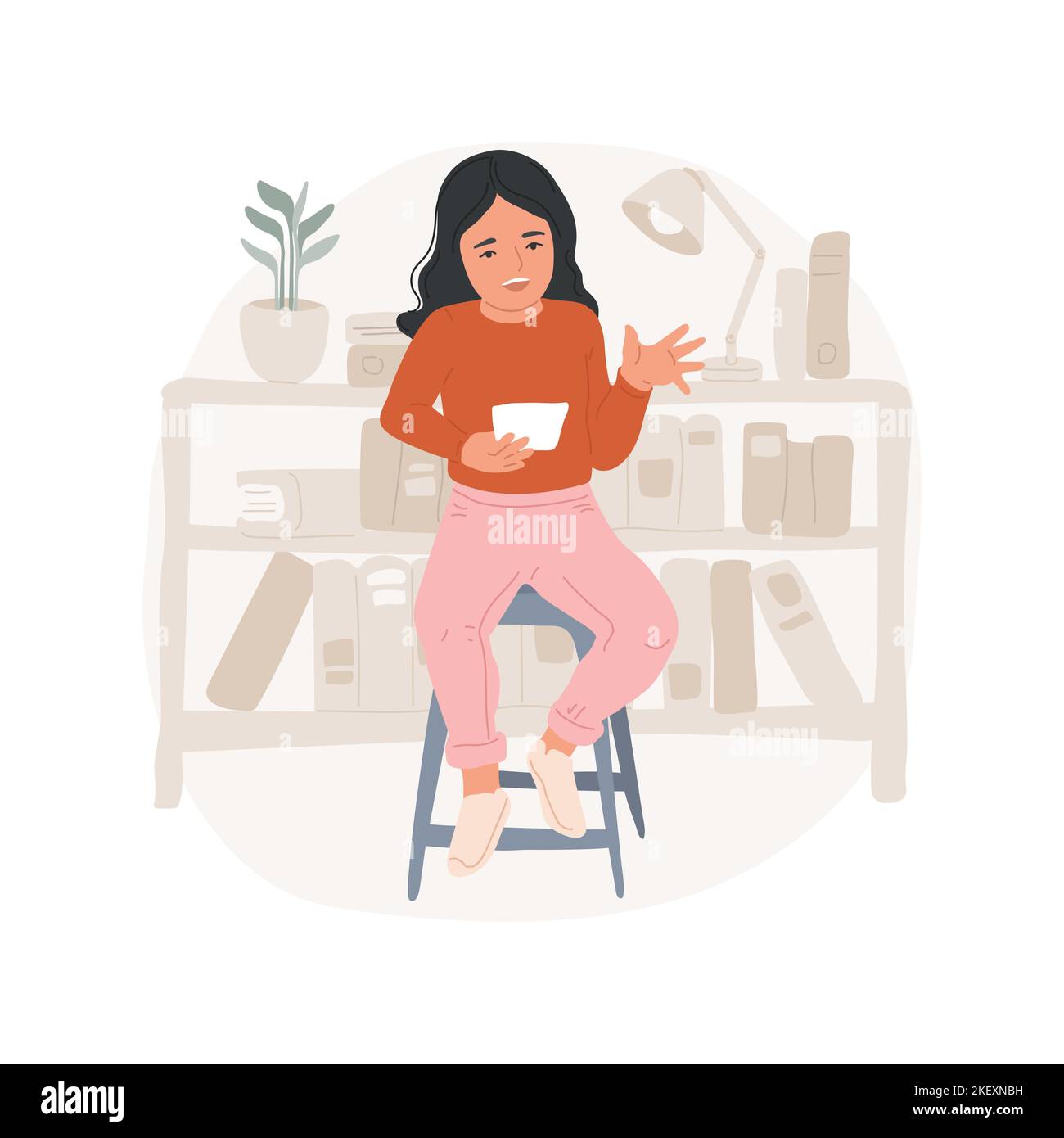 Poetry club isolated cartoon vector illustration. Writing and ...