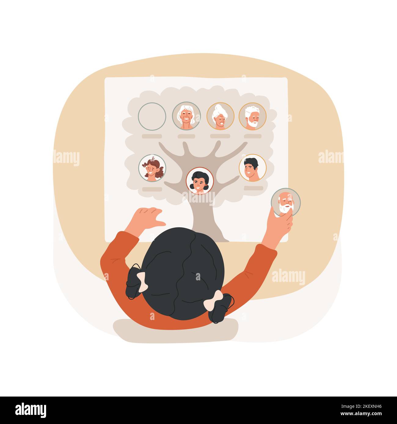 Learn history of your name isolated cartoon vector illustration ...