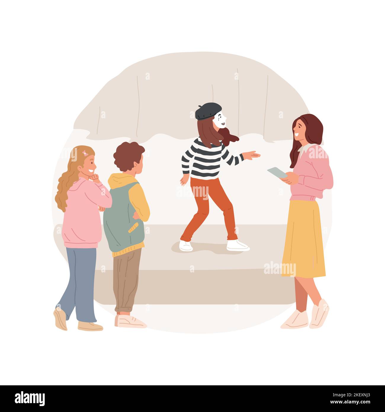 Pantomime techniques isolated cartoon vector illustration. Art ...