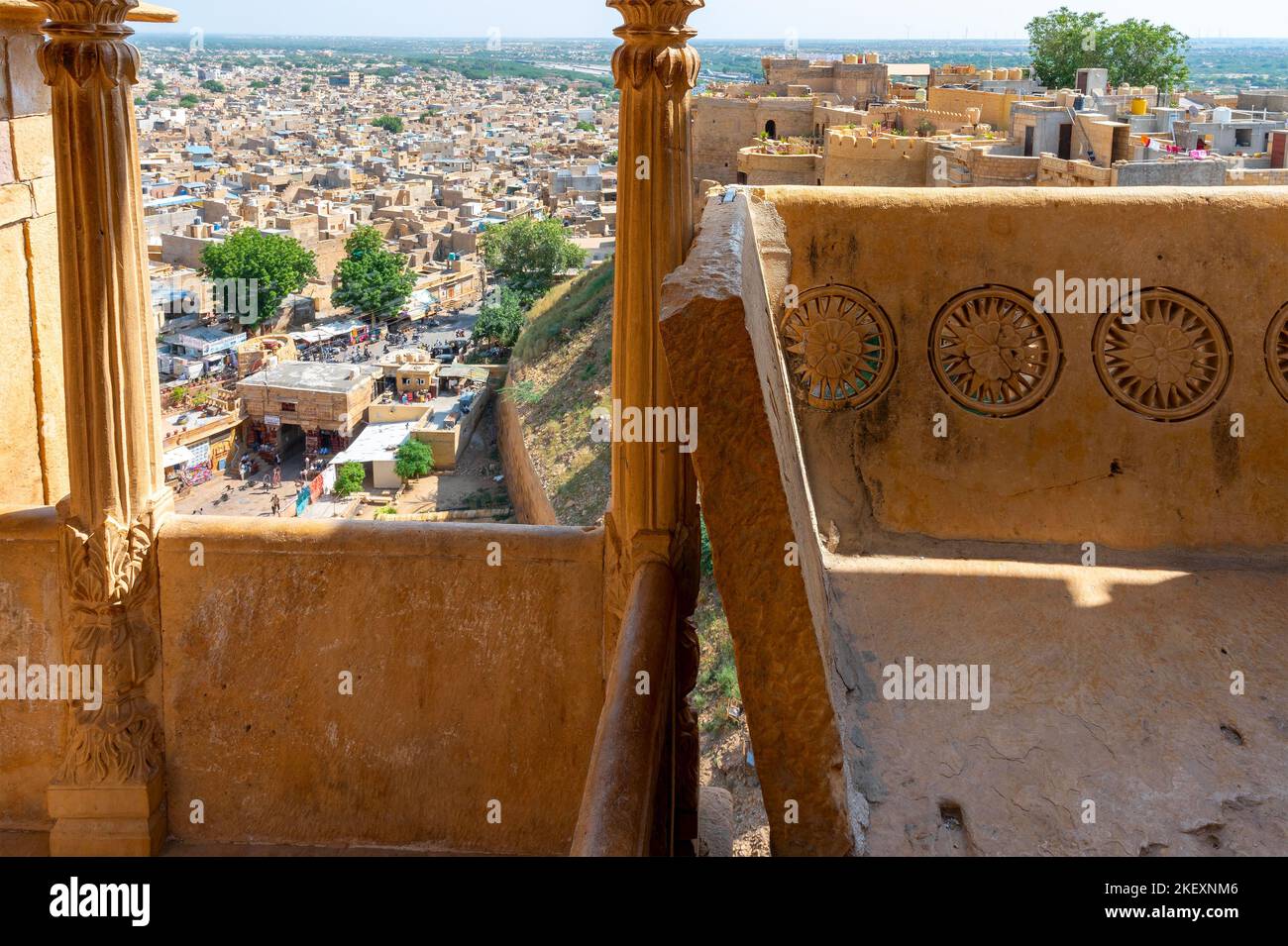 Sandstone made beautiful balcony, jharokha, stone window and exterior ...
