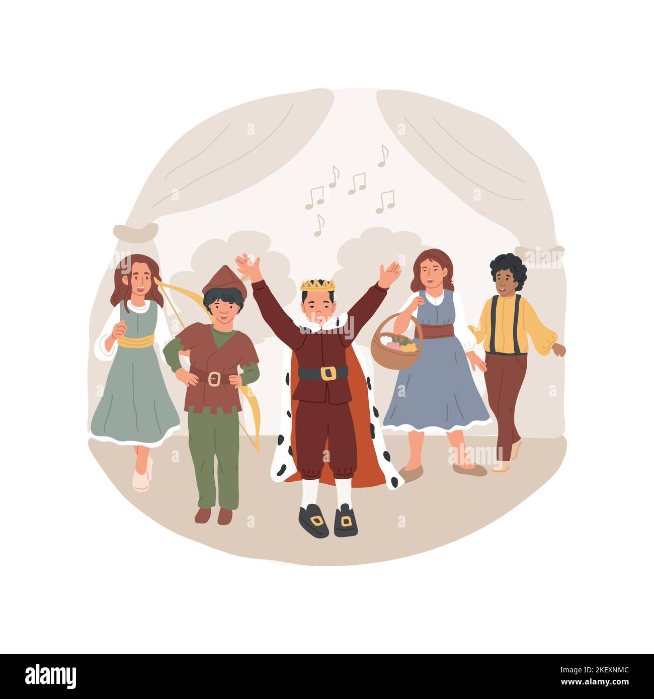 Group performance on stage isolated cartoon vector illustration ... Group performance on stage isolated cartoon vector illustration ...
