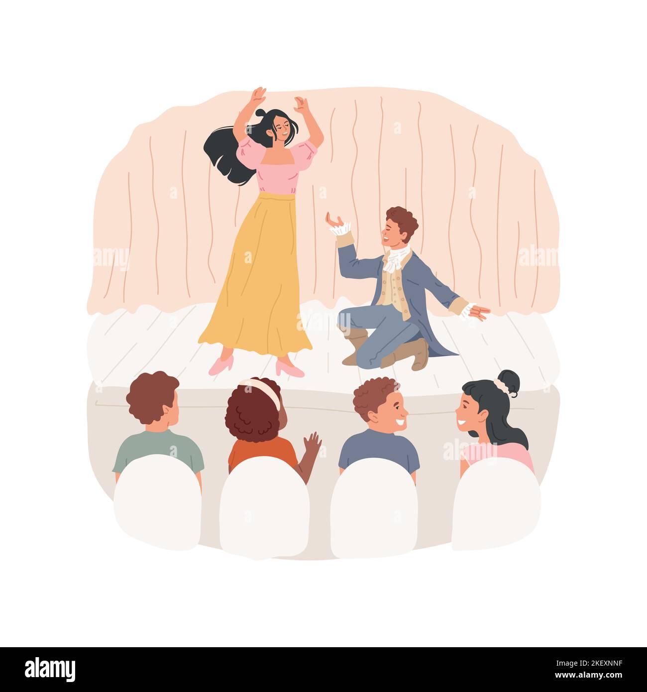 Theatre trip isolated cartoon vector illustration. Students watch ... Theatre trip isolated cartoon vector illustration. Students watch ...