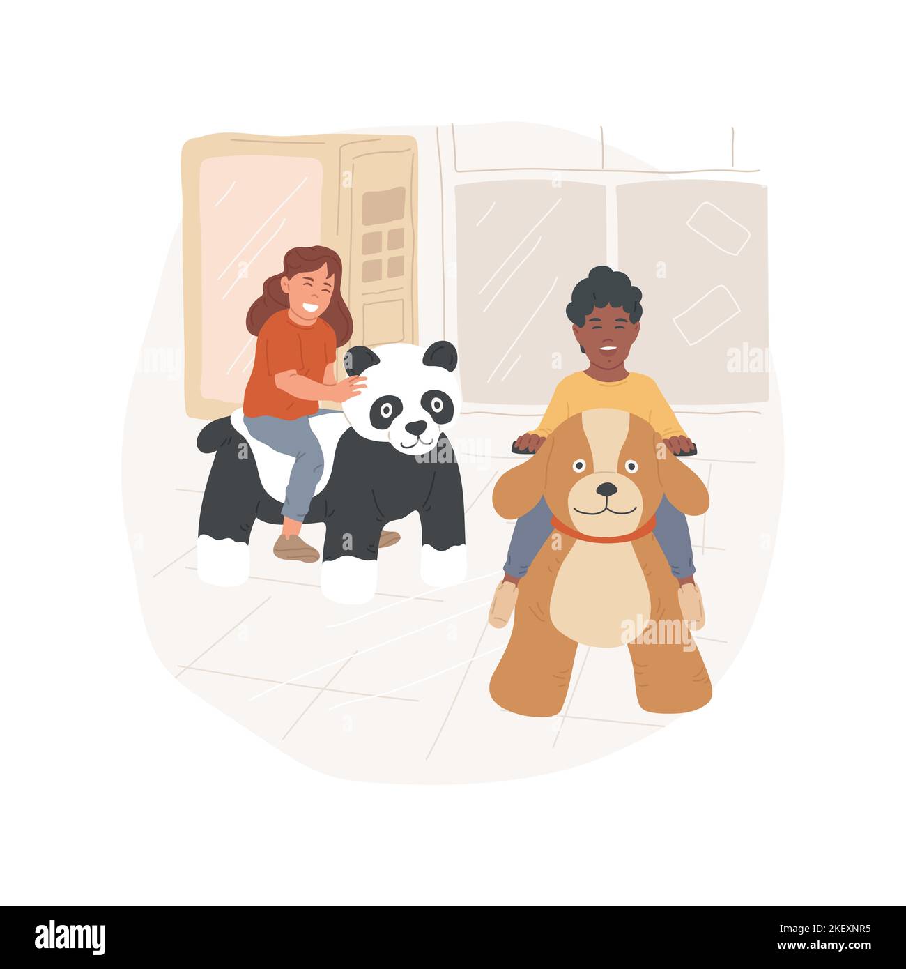 Animal rides isolated cartoon vector illustration. Mall animal rides ...