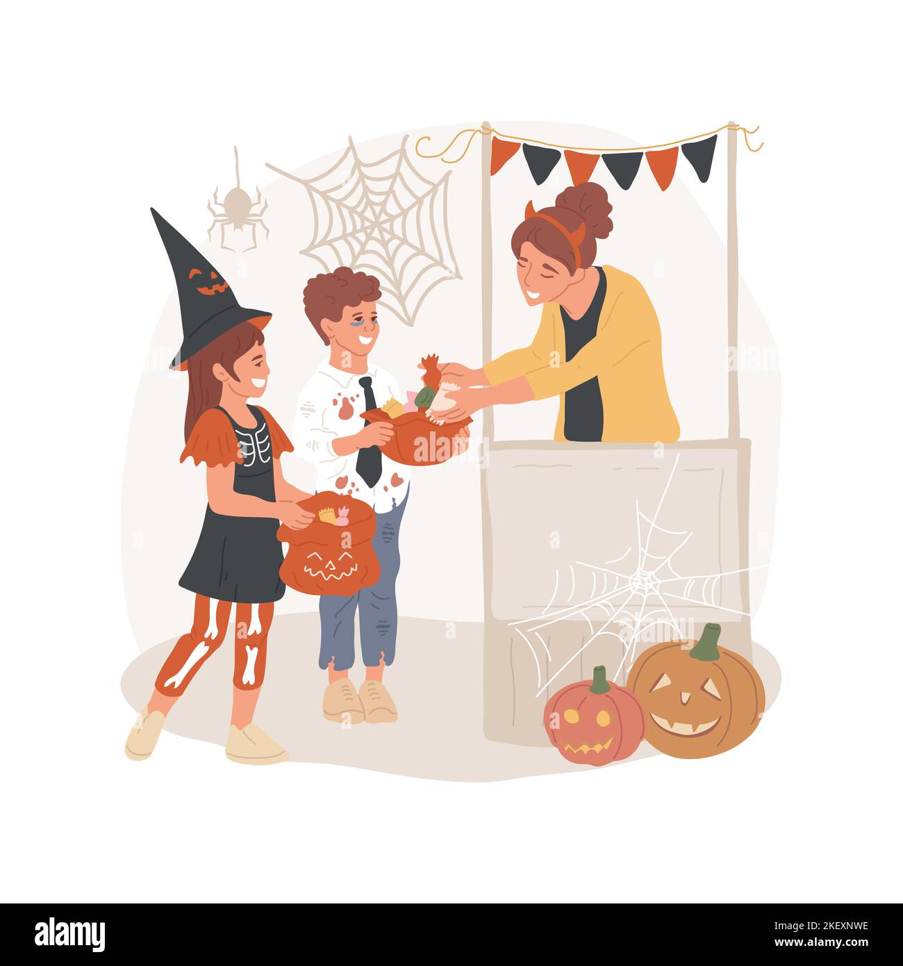 Trick or treating isolated cartoon vector illustration. Trick-or-Treat ...