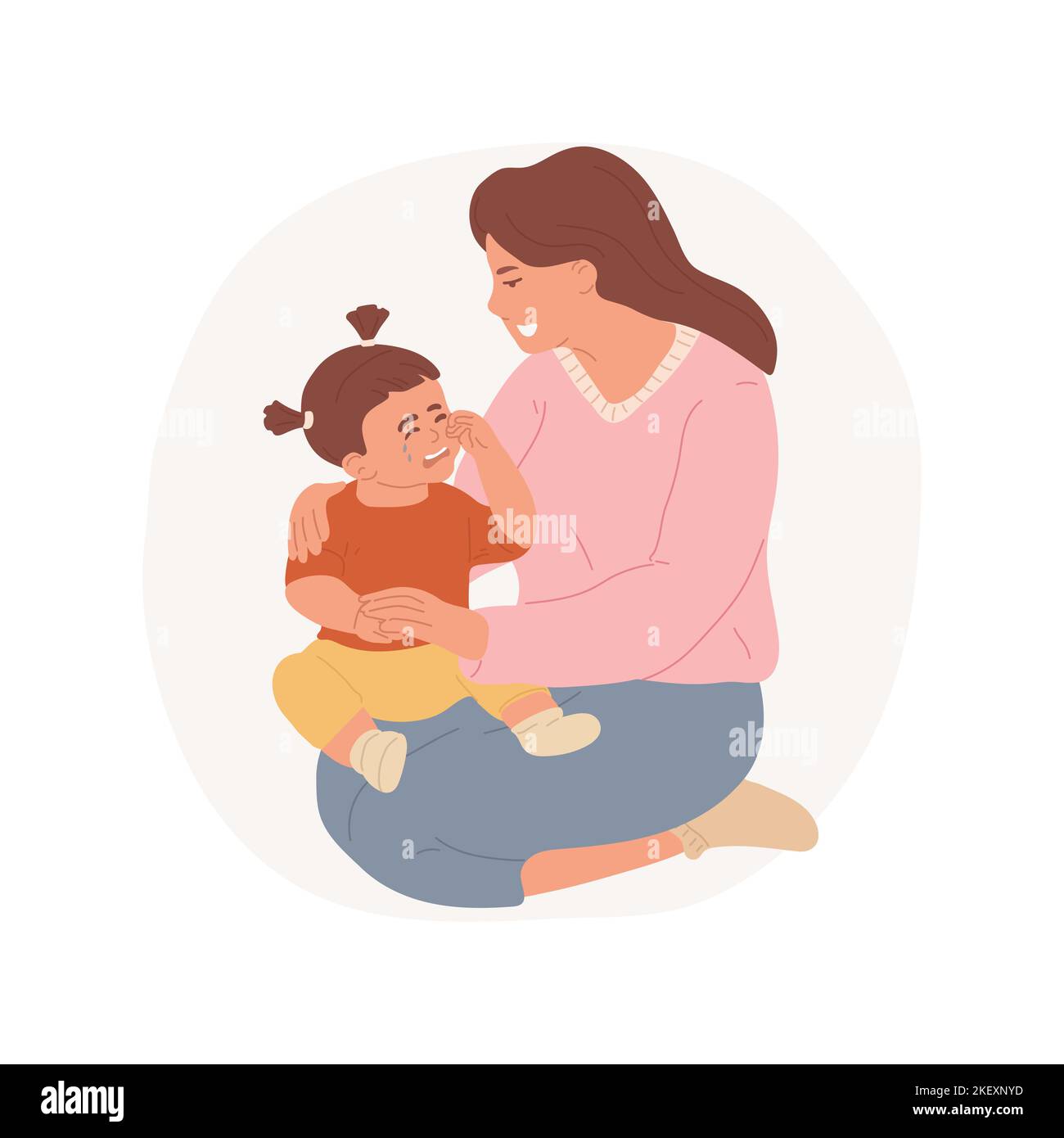 Consolation isolated cartoon vector illustration. Home upbringing, parent raising children, mom ...