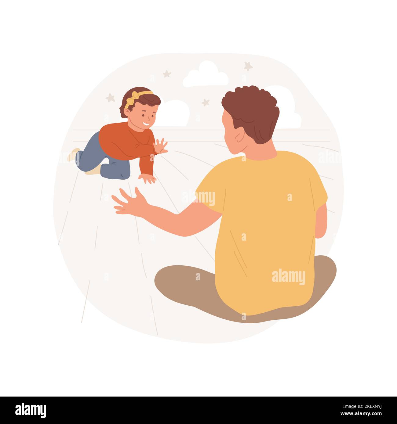 Crawling isolated cartoon vector illustration. Baby crawling on the ...