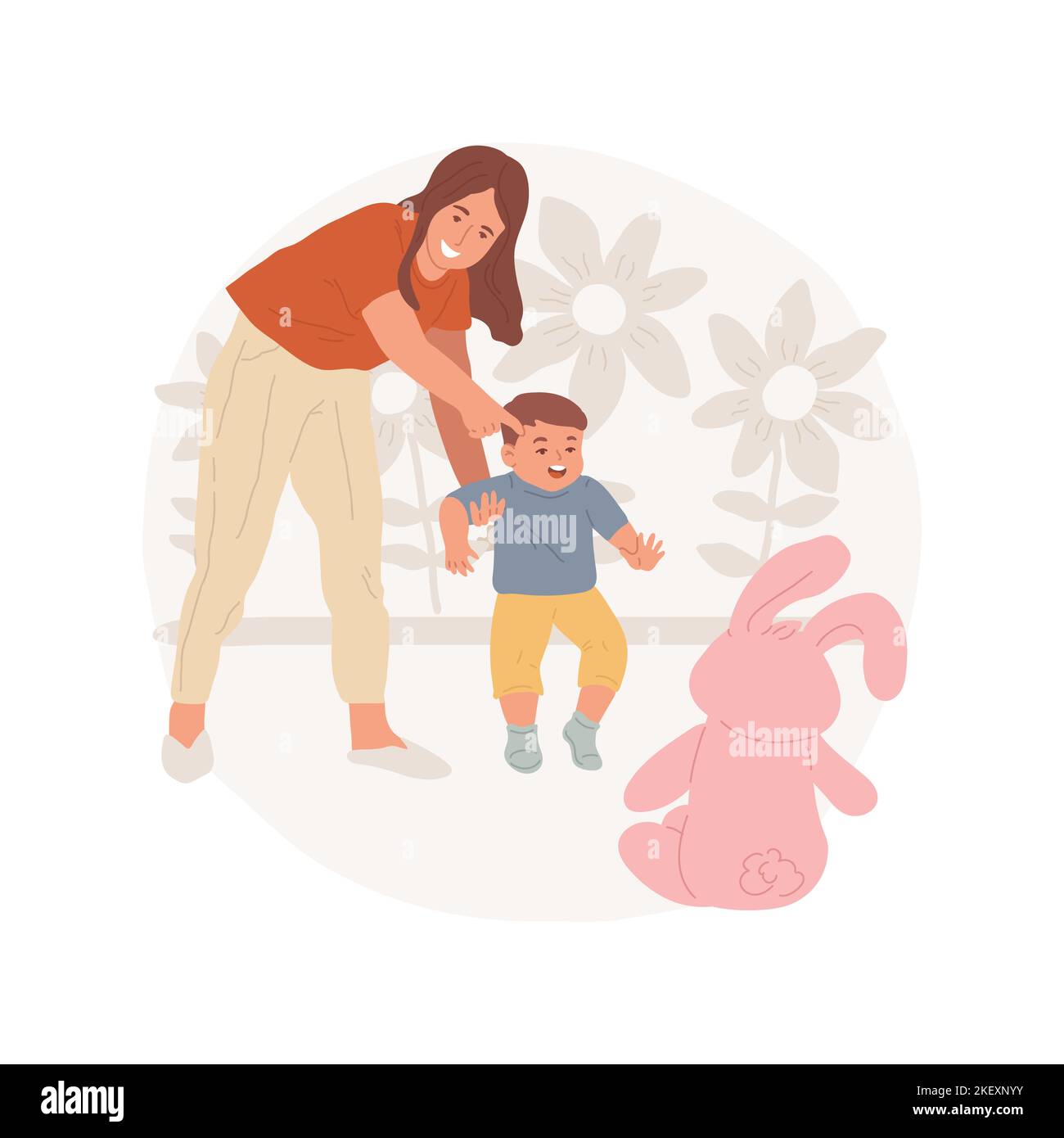 First steps isolated cartoon vector illustration. Child making first ...