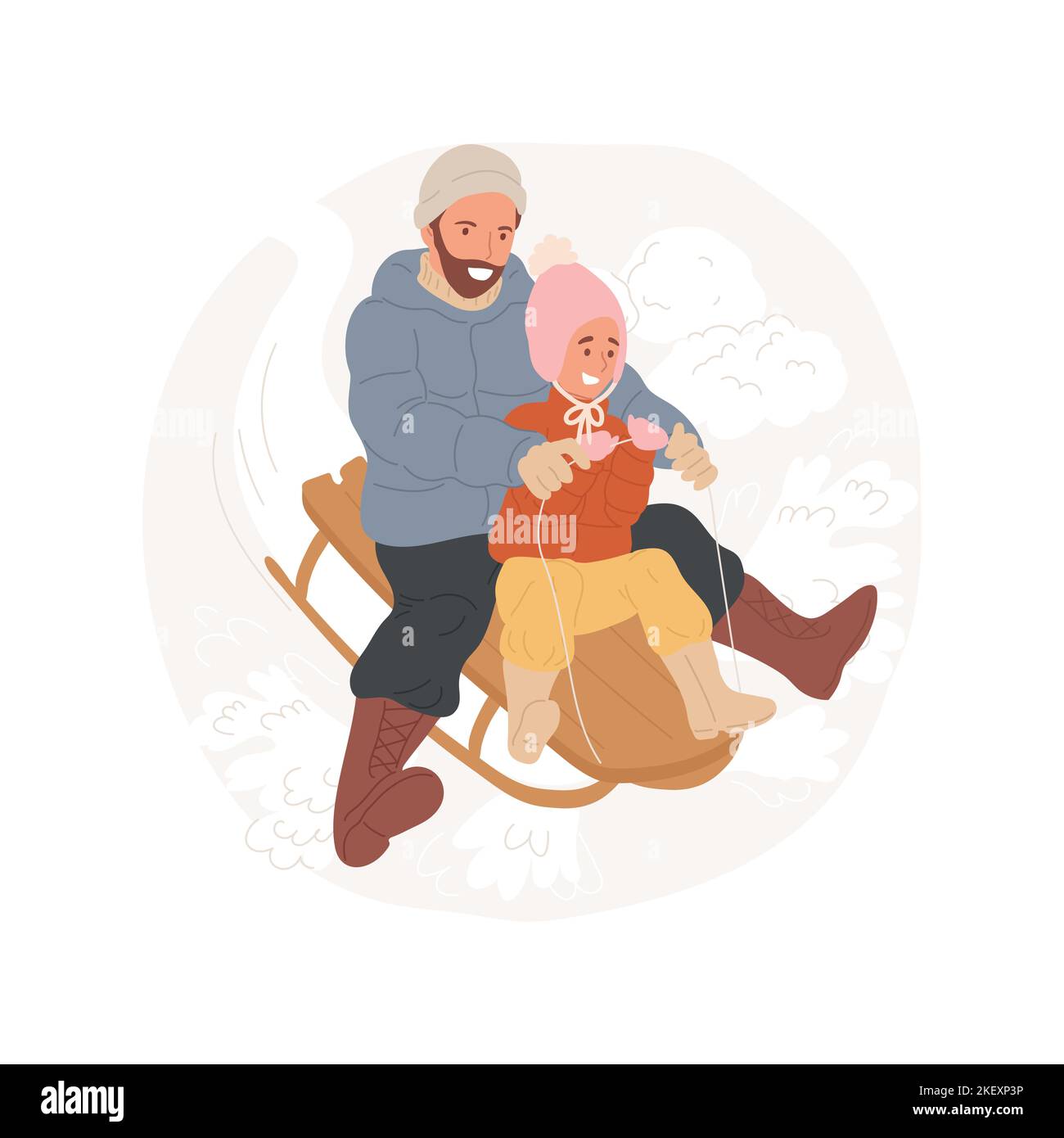 Sleds isolated cartoon vector illustration. Outdoor winter activity ... Sleds isolated cartoon vector illustration. Outdoor winter activity ...