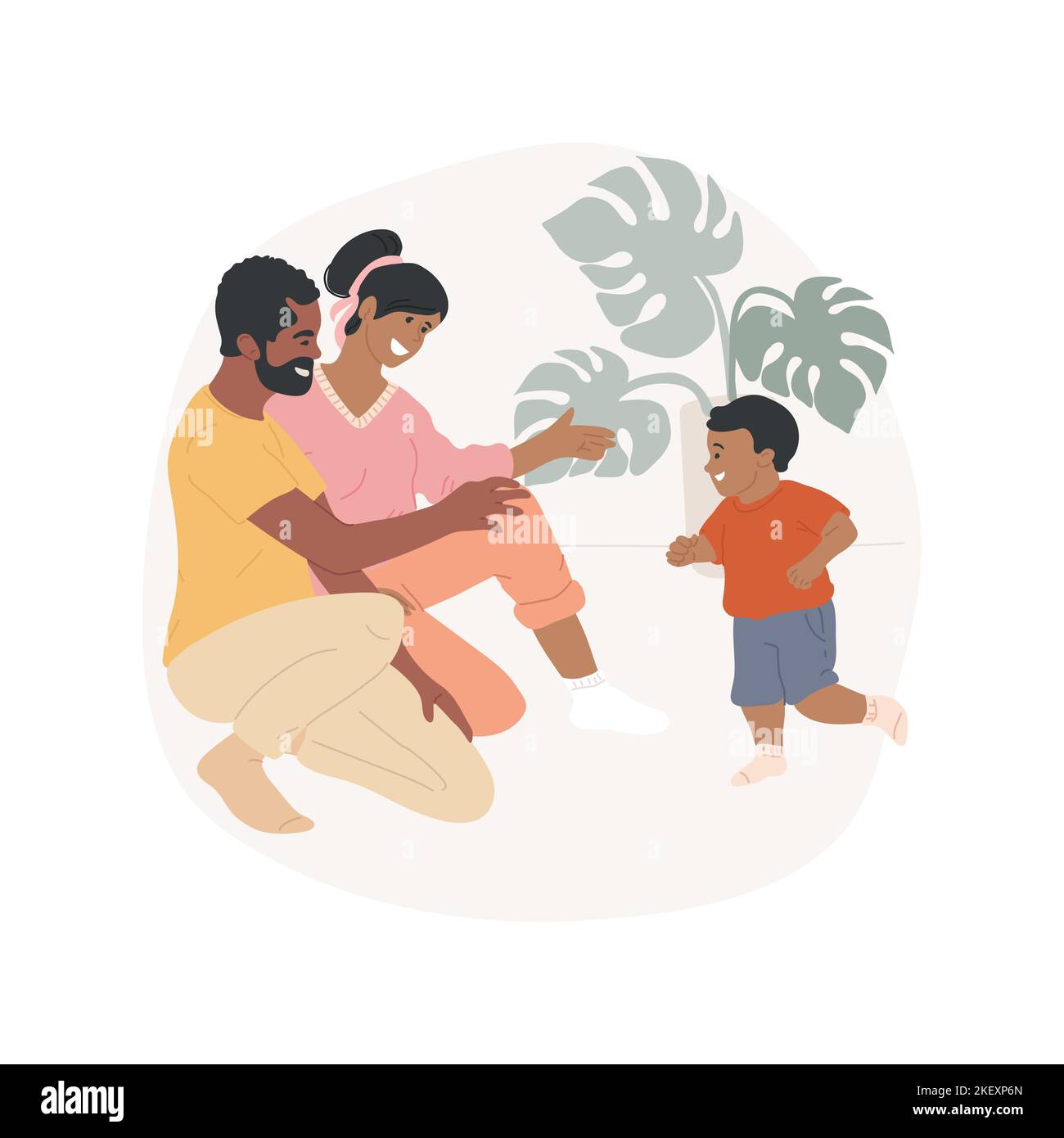 Running isolated cartoon vector illustration. Toddler learns how to run ...