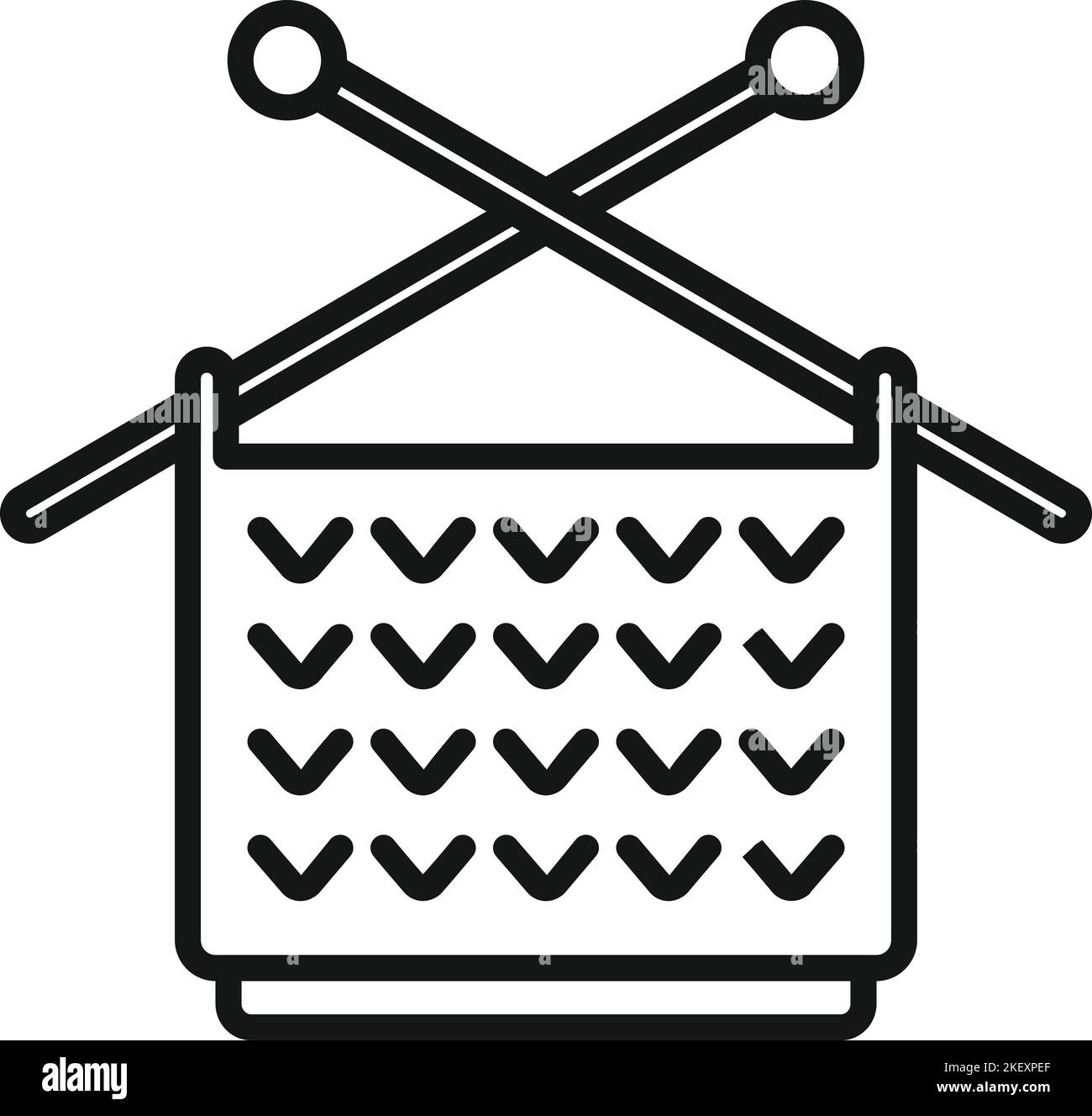 Scarf knitting icon outline vector. Wool knit. Craft fabric Stock ...