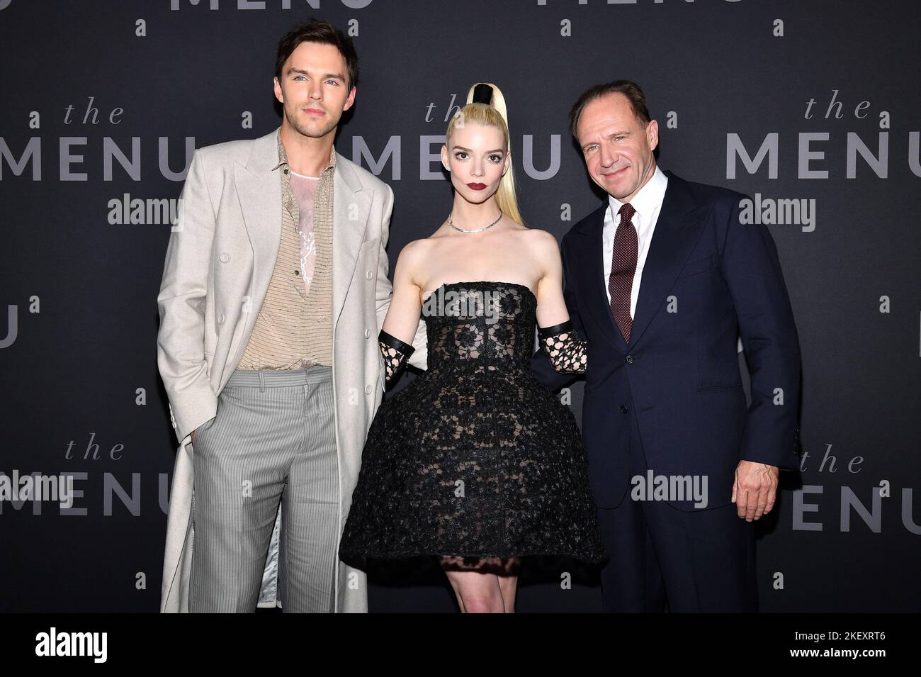 New York, NY, November 14, 2022. (L-R) Nicholas Hoult, Anya Taylor-Joy ...