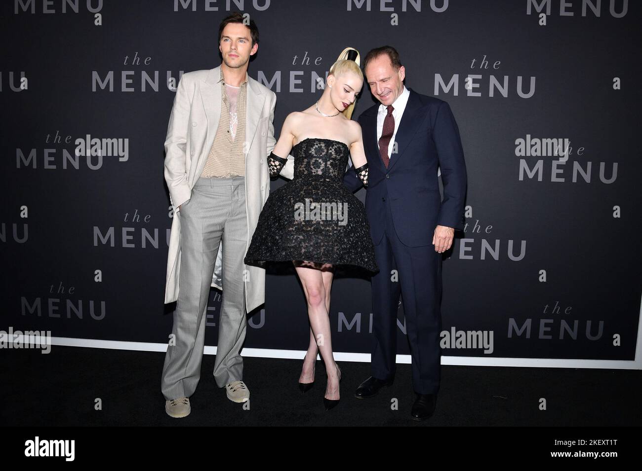 New York, NY, November 14, 2022. (L-R) Nicholas Hoult, Anya Taylor-Joy ...