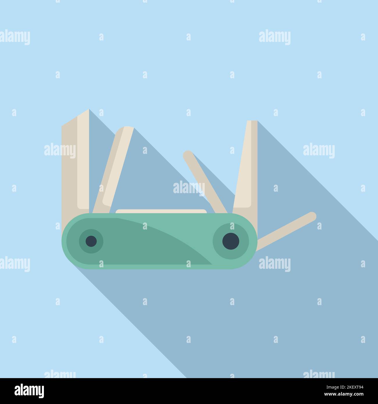 Knife kit icon flat vector. Army multitool. Metal blade Stock Vector ...