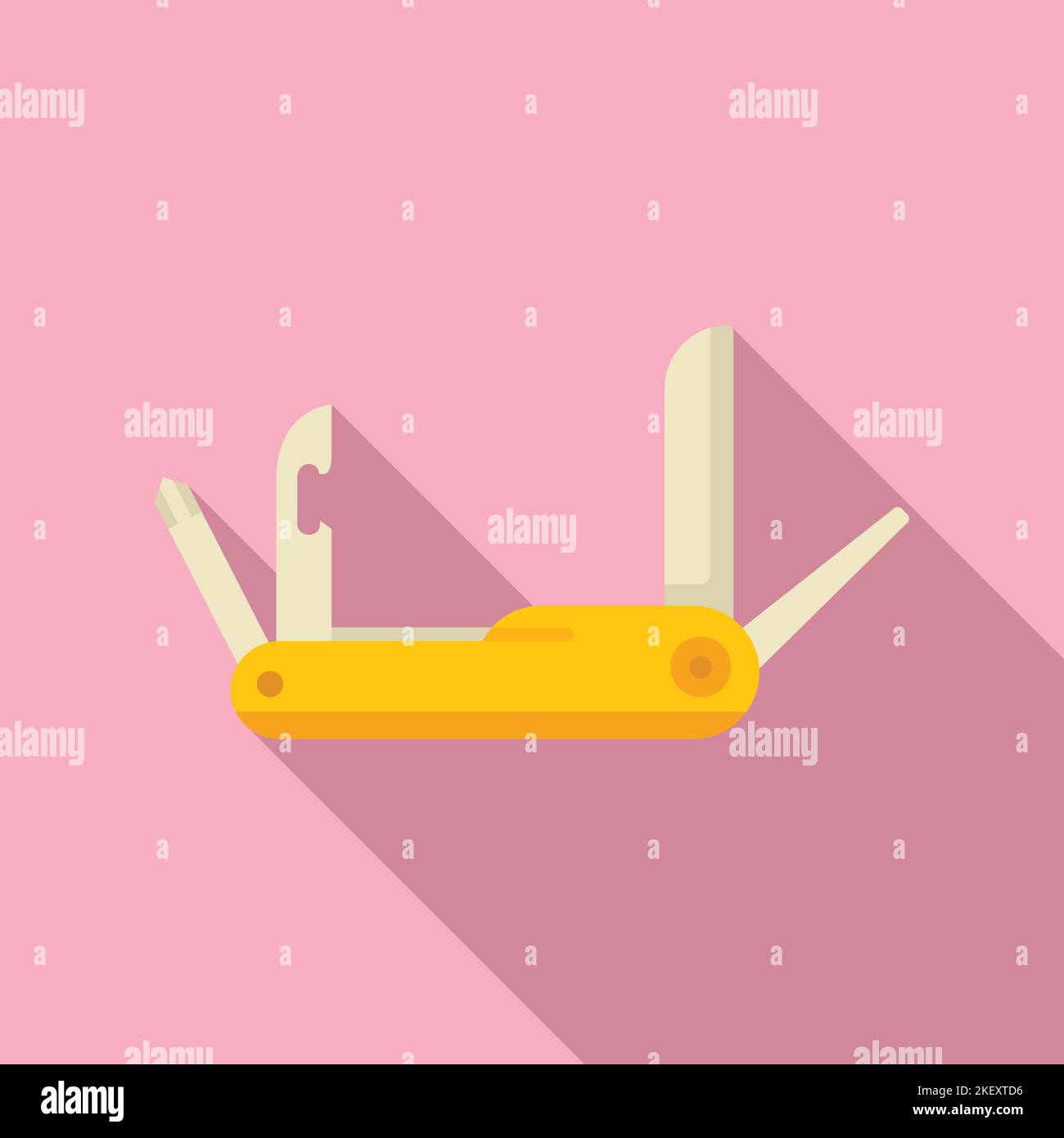 Camping knife icon flat vector. Army multitool. Swiss tool Stock Vector ...