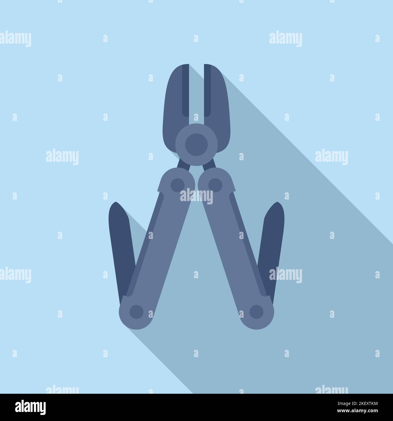 Scissors multitool icon flat vector. Army knife. Camping tool Stock ...