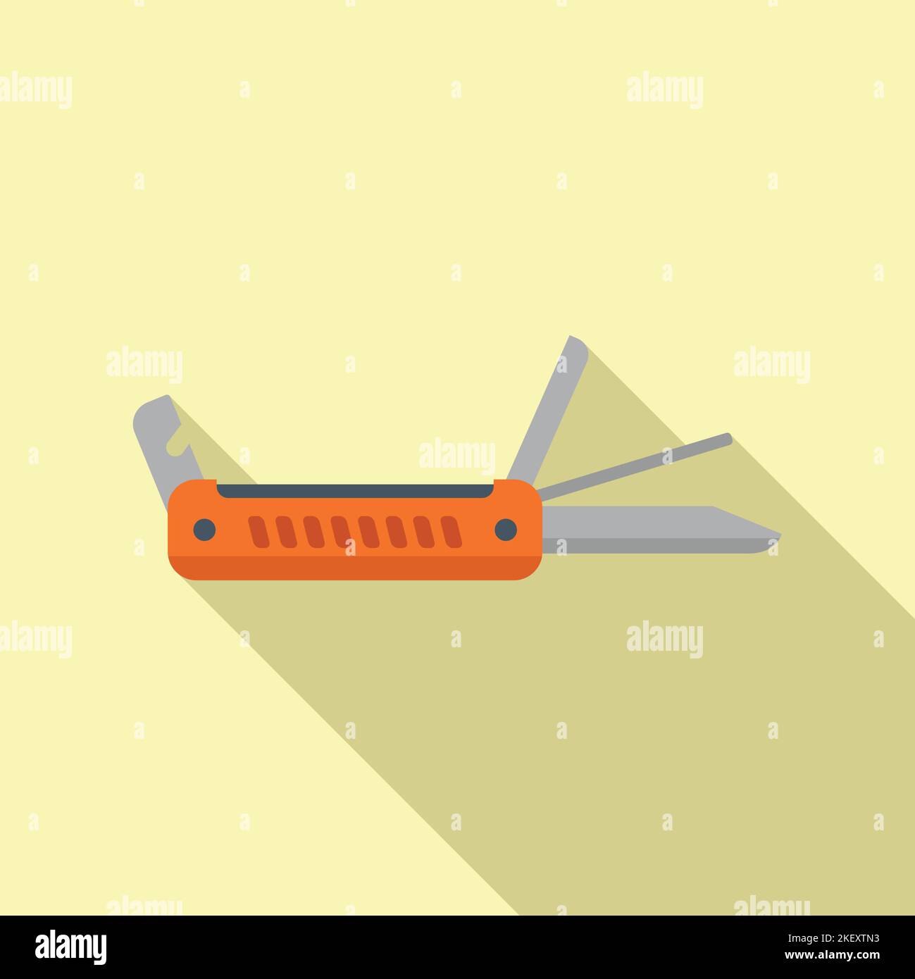 Corkscrew multitool icon flat vector. Army knife. Small utility Stock ...