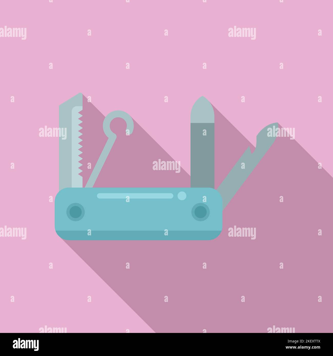 Small multitool icon flat vector. Army knife. Camping metal Stock ...