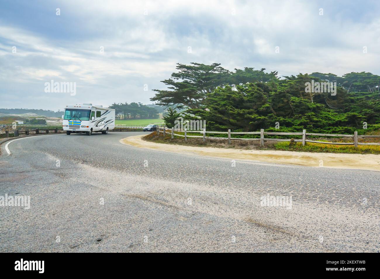 Monterey, California, USA - October 31, 2022. Scenic road 17 Mile Drive ...