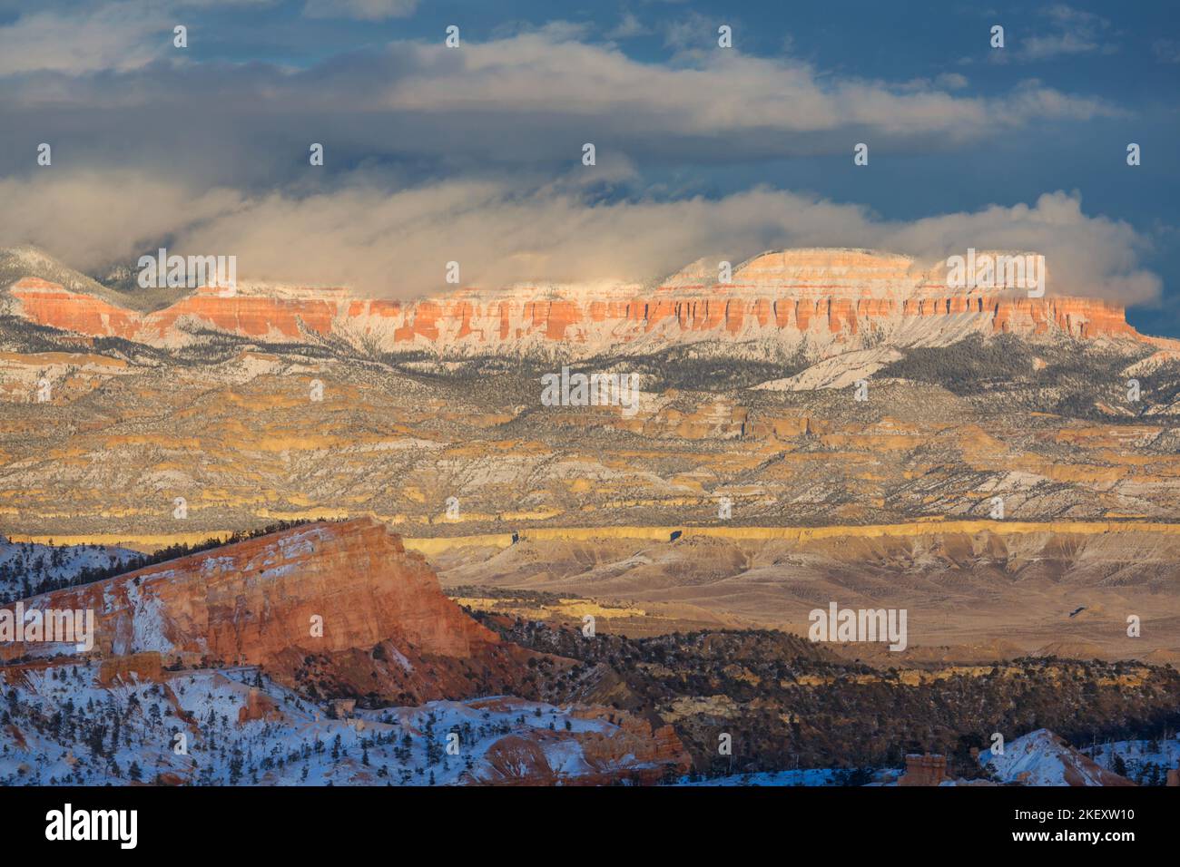 Picturesque colorful pink rocks of the Bryce Canyon National park in ...