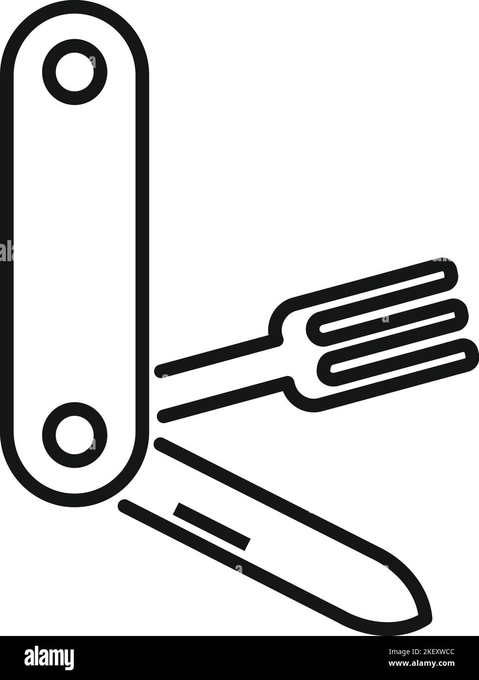 Multipurpose tool icon outline vector. Knife multitool. Army pocket ...