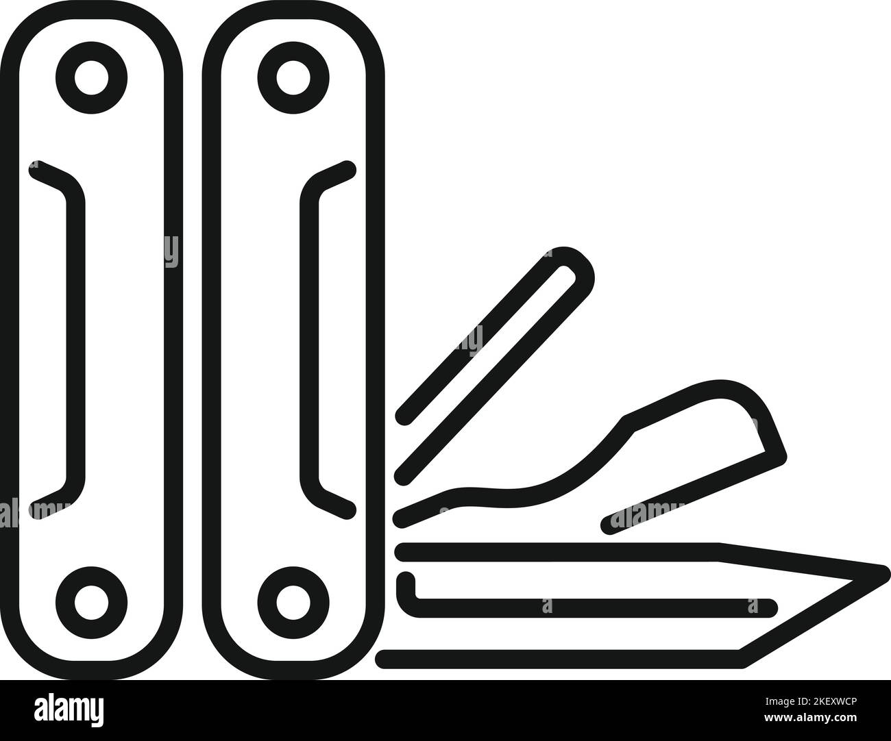 Metal knife icon outline vector. Army pocket. Camping kit Stock Vector ...