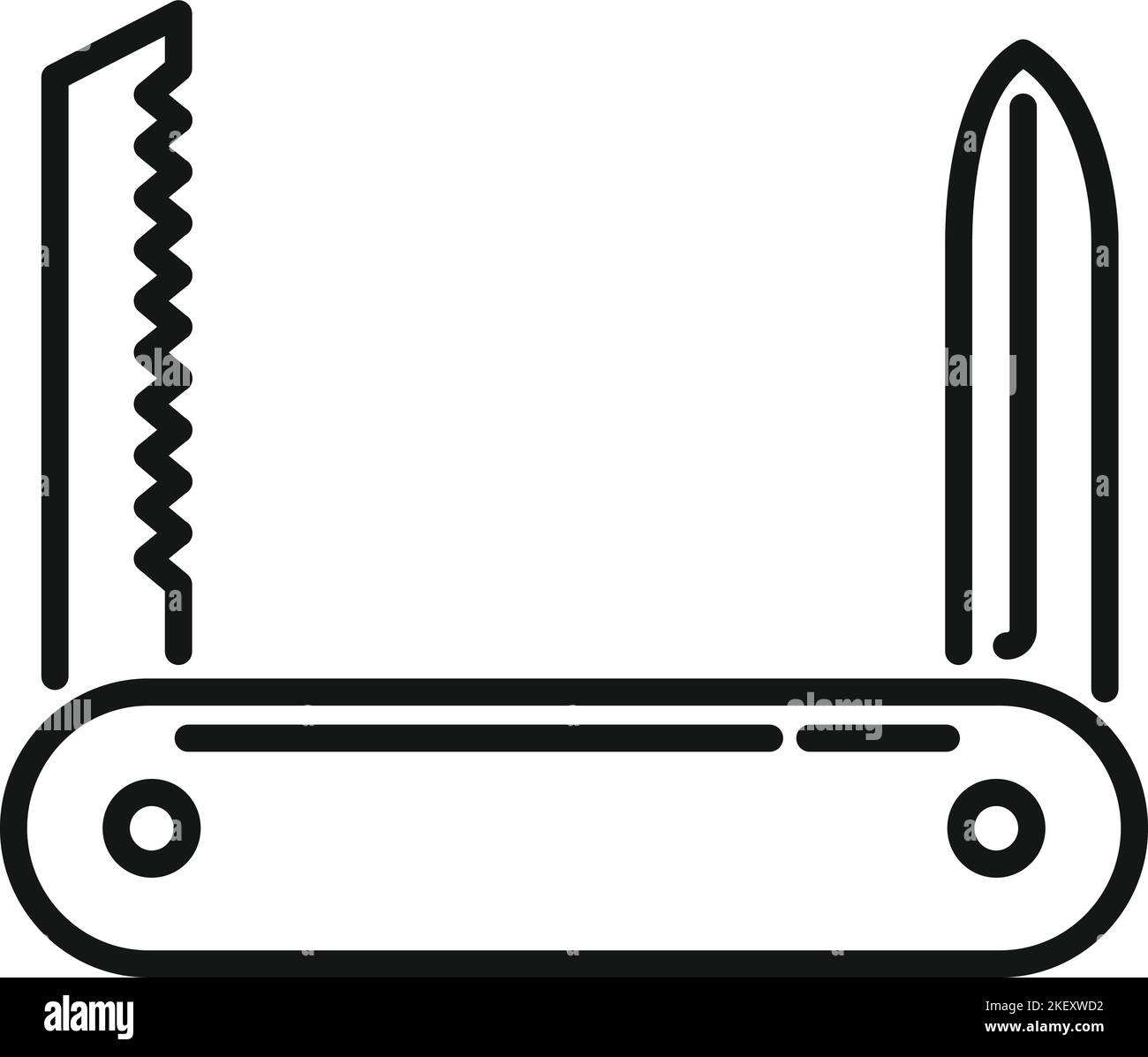 Utility multitool icon outline vector. Camping kit. Metal blade Stock ...
