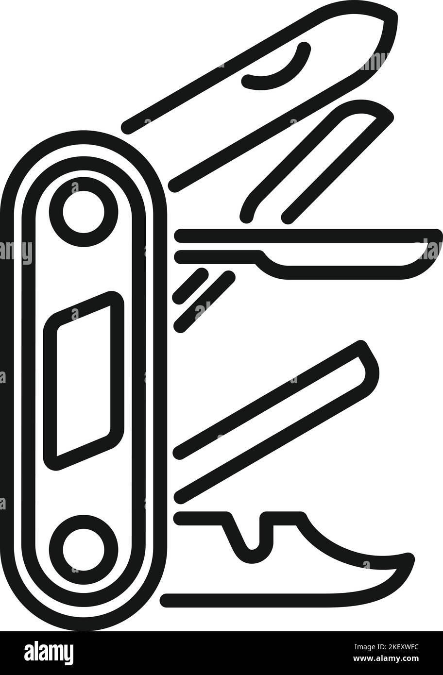 Folding multitool icon outline vector. Army knife. Camping kit Stock ...