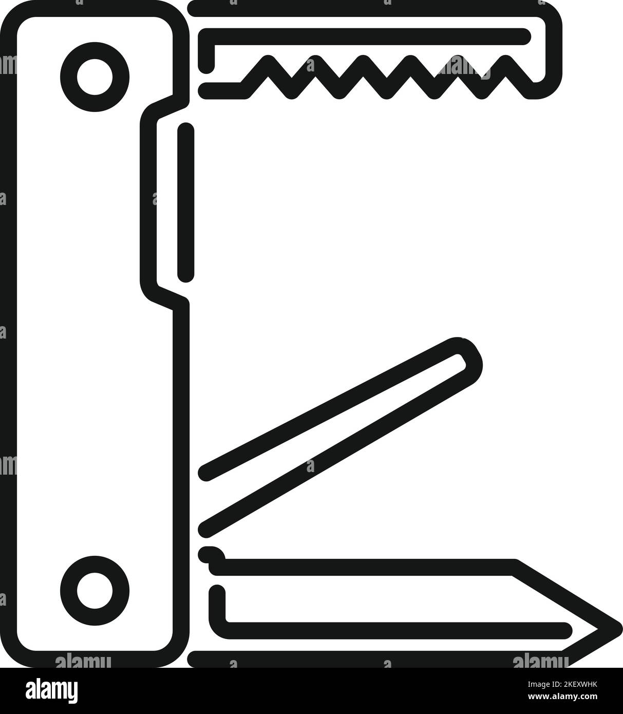 Army knife icon outline vector. Pocket multitool. Camping kit Stock ...