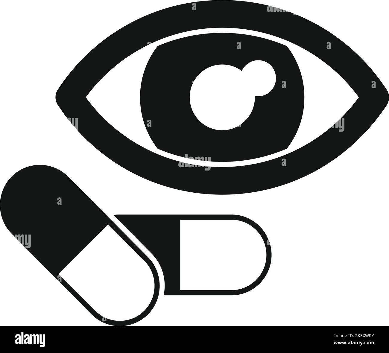 Vision capsule icon simple vector. Eye test. Visual exam Stock Vector ...