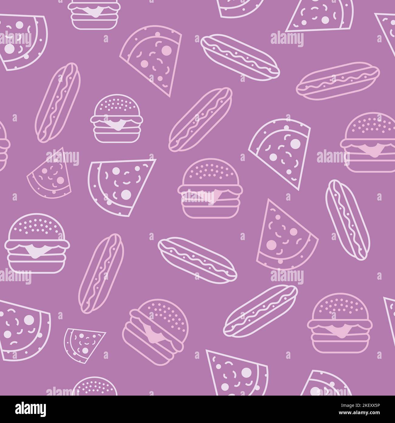 Maroon Fast Food Textured Repeat Pattern Background Design Stock Vector ...