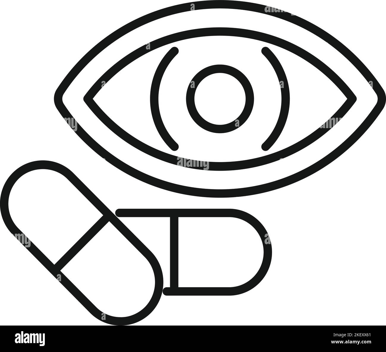 Vision capsule icon outline vector. Eye test. Visual exam Stock Vector ...