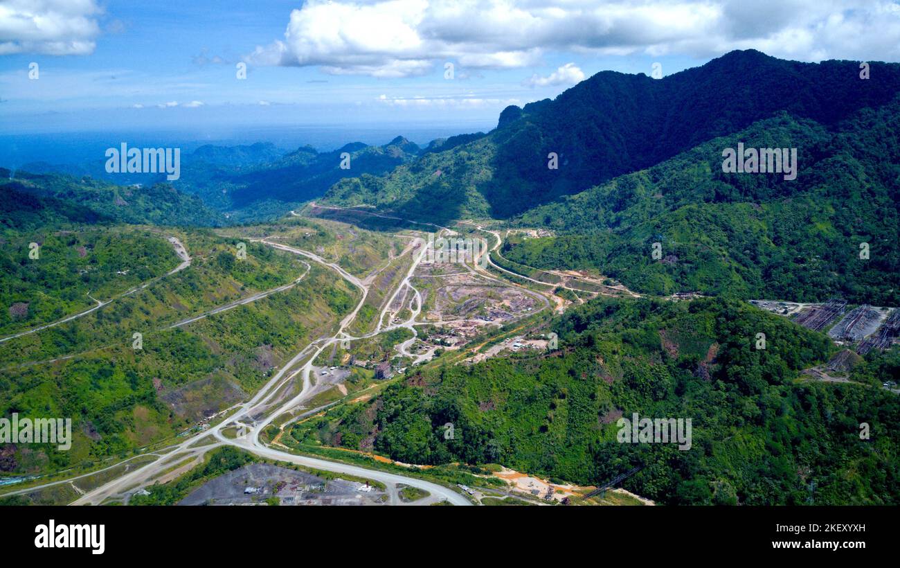Mining network at Panguna open Pit Mine Stock Photo - Alamy