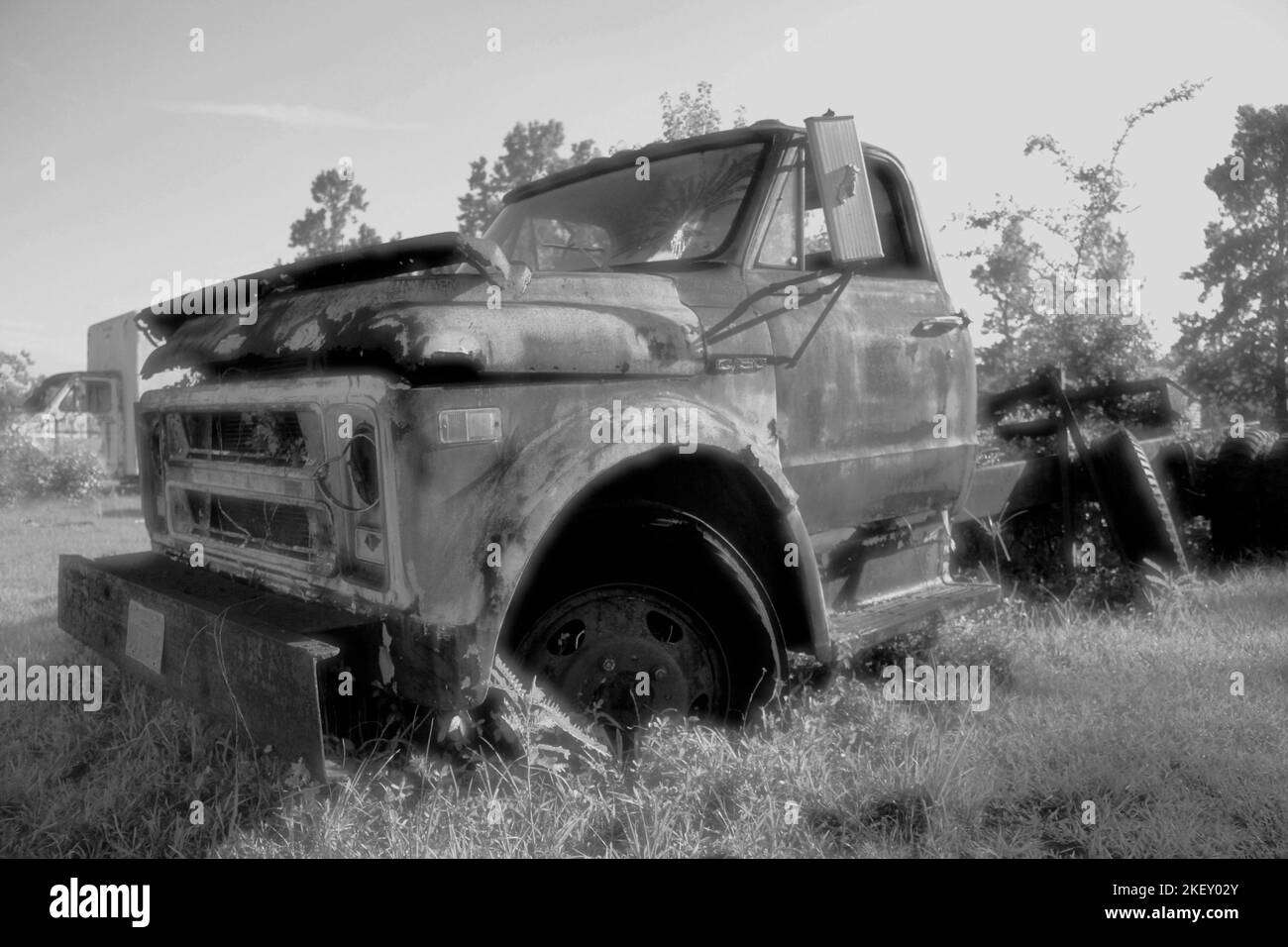 Classic blue chevrolet station Black and White Stock Photos & Images ...