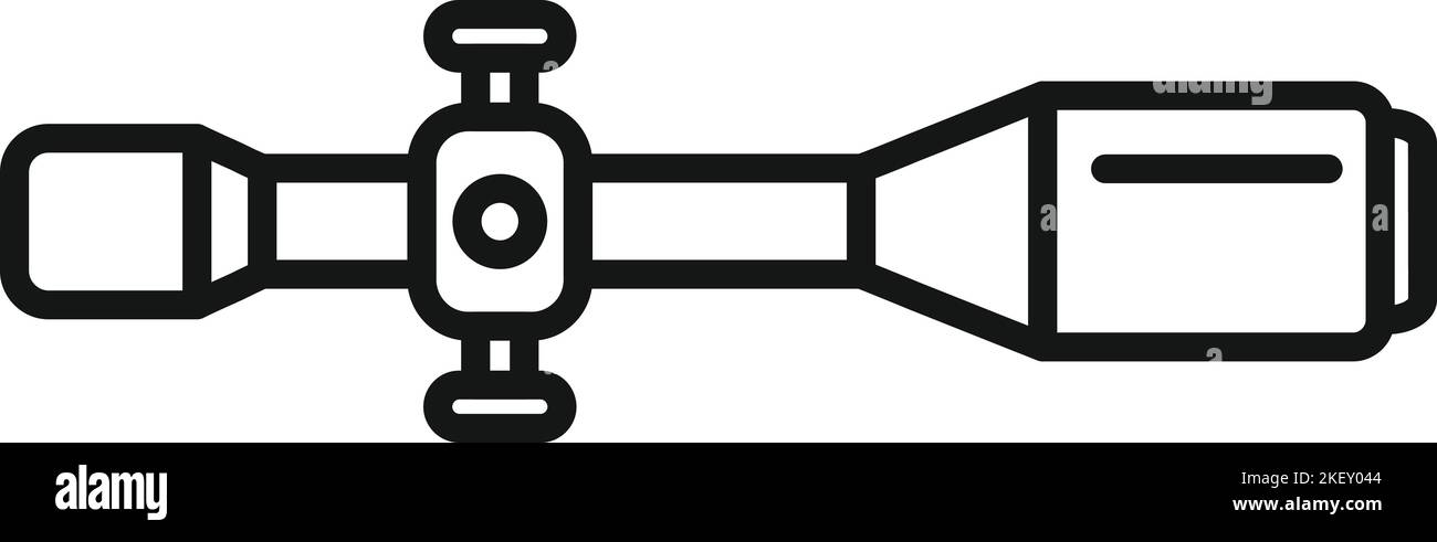 Telescopic sight icon outline vector. Rifle scope. Gun hair Stock ...
