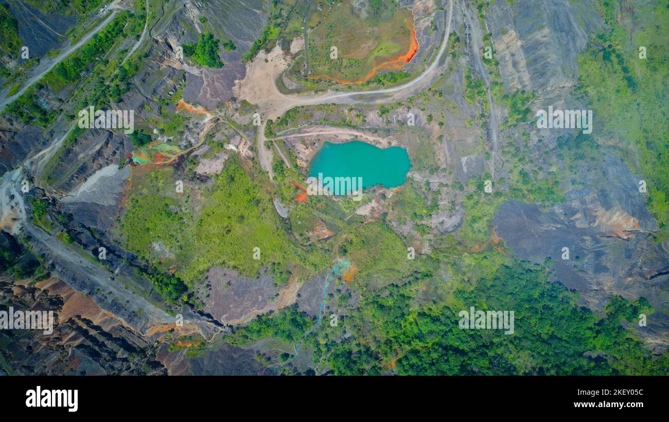 Bottom of Panguna open Pit Mine Stock Photo - Alamy