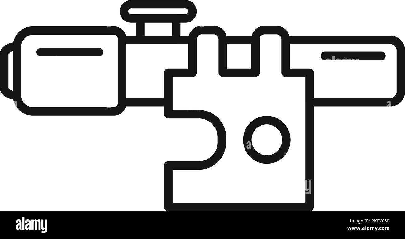 Sniper telescopic sight icon outline vector. Rifle gun. Scope target ...