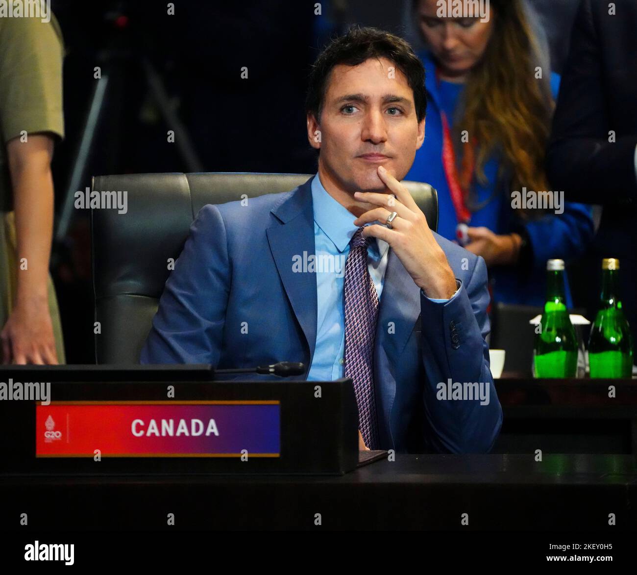 Canadian Prime Minister Justin Trudeau Takes Part In The First Working