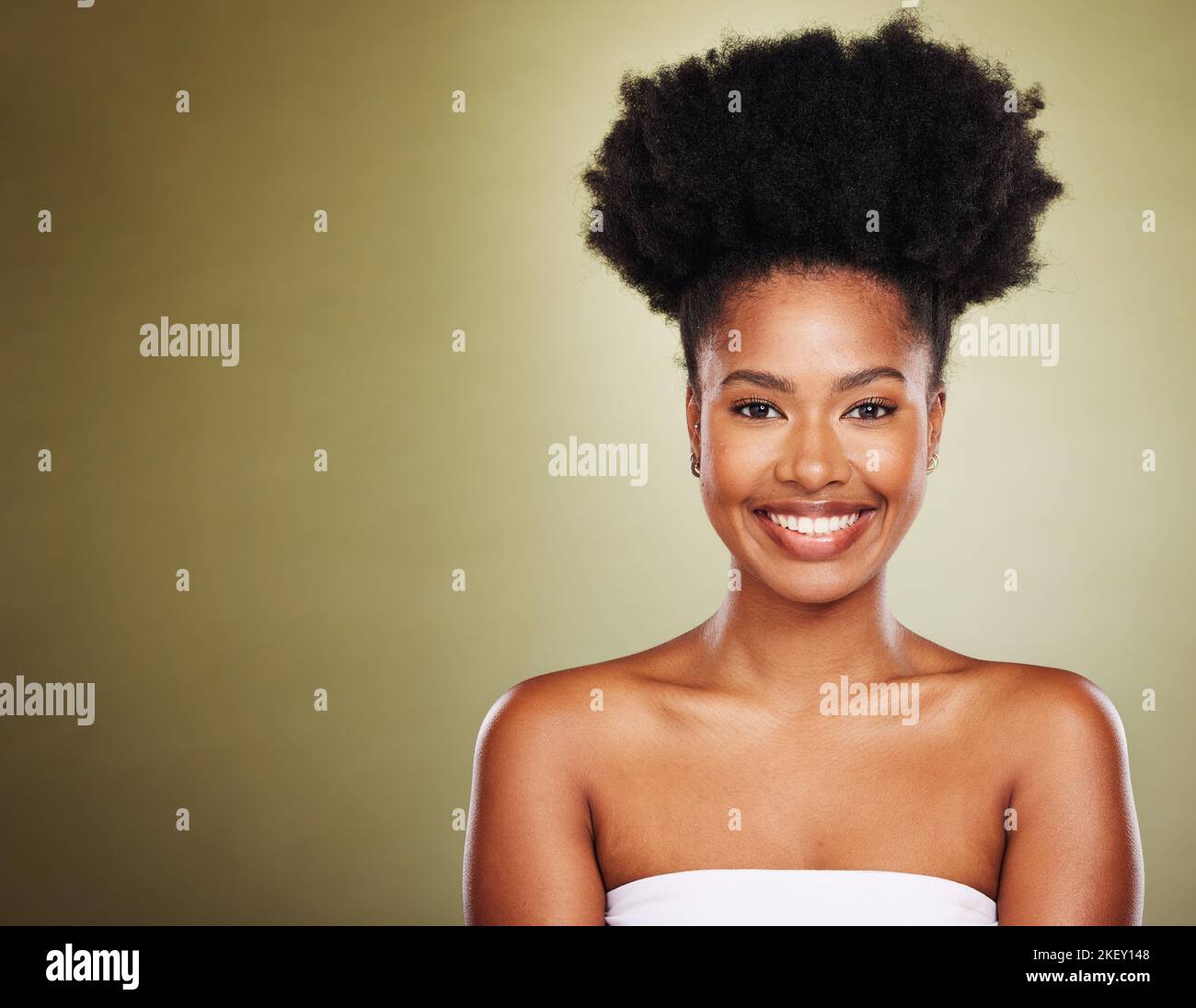 Black Woman Afro Beauty Smile And Skincare For Makeup Cosmetics