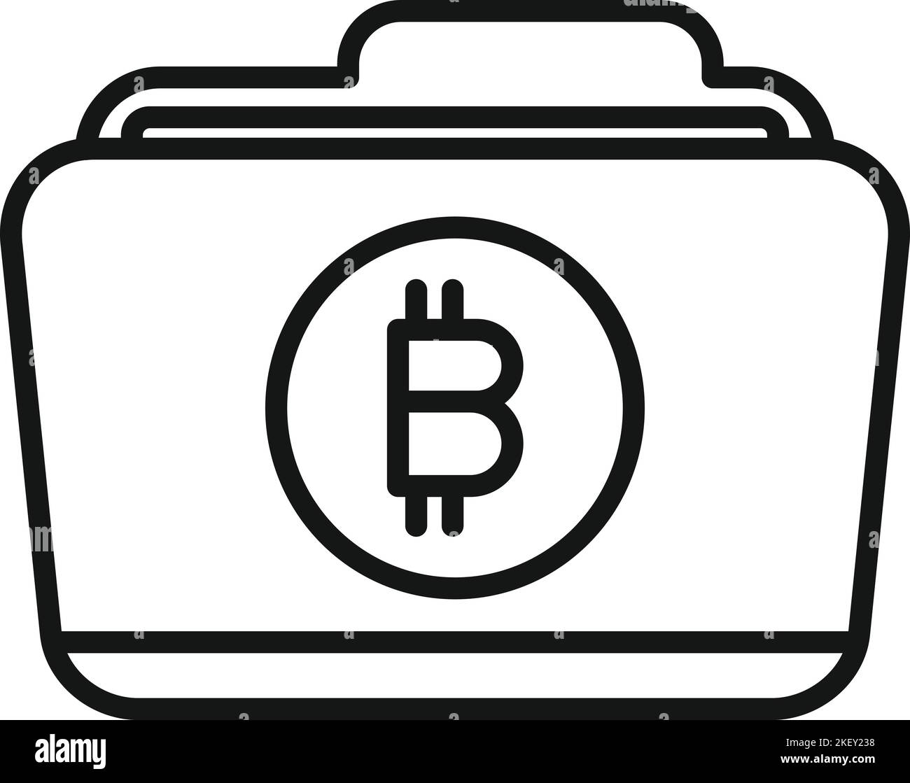 Bitcoin folder icon outline vector. Crypto money. Financial payment ...