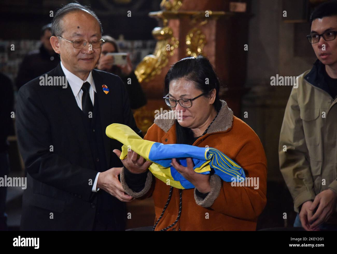 Lviv, Ukraine, 14/11/2022, Mother of Tseng Sheng-Guang, who was killed ...
