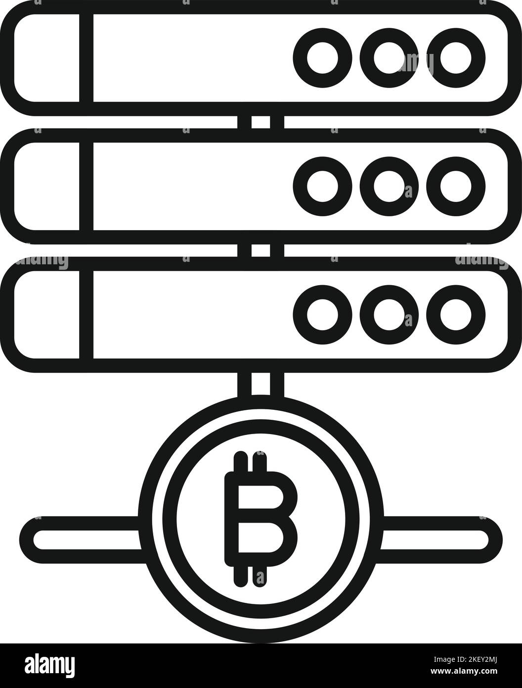 Cryptocurrency server icon outline vector. Crypto money. Bitcoin ...