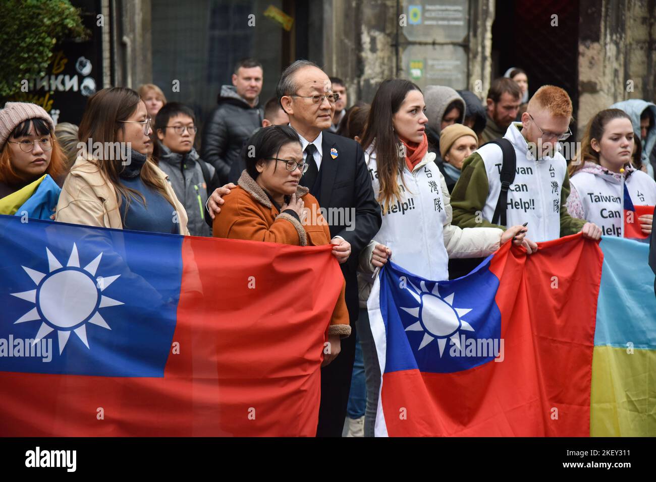 Lviv, Ukraine - 14 Nov 2022, Mother of Tseng Sheng-Guang, who was ...