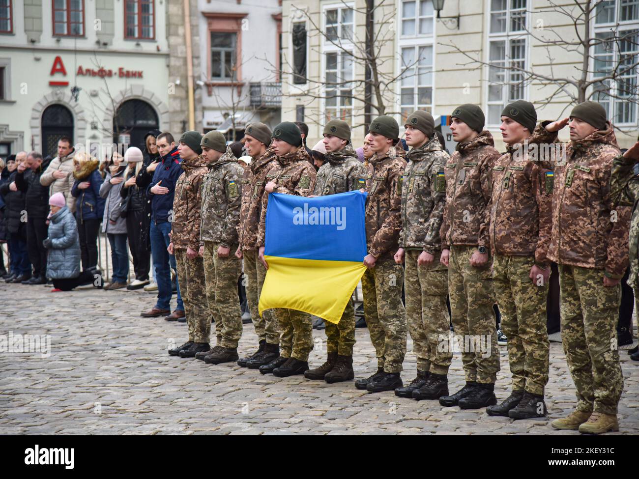 Lviv, Ukraine - 14 Nov 2022, City farewell ceremony for Tseng Sheng-Guang, who died at the hands ...